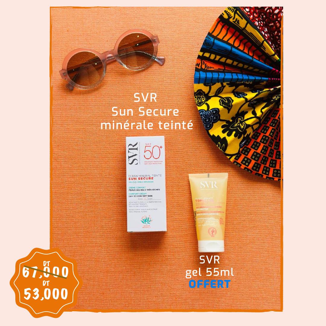SVR ECRAN SUN SECURE MINERALE TEINTE MIXTE + GEL 55ML OFFERT